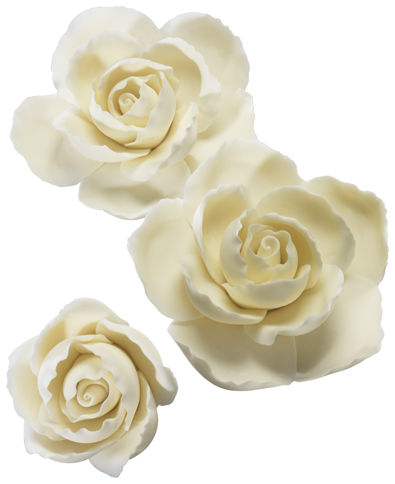 Ruffled Edge Rose Assortment Gum Paste Flowers | DecoPac