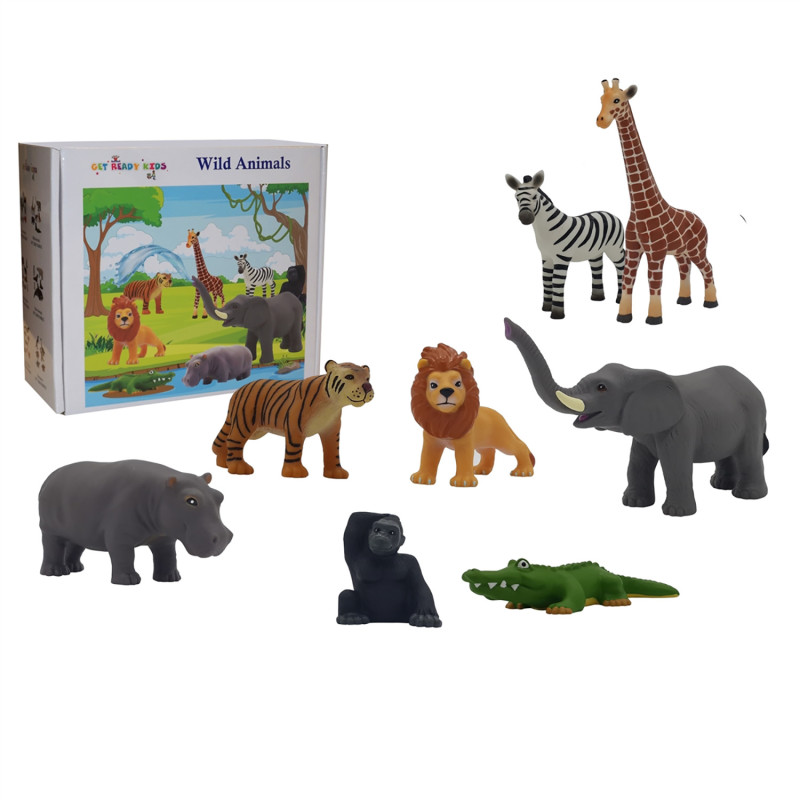Get Ready Kids Wild Animal Playset, 8 Pieces - National Office Works, Inc.
