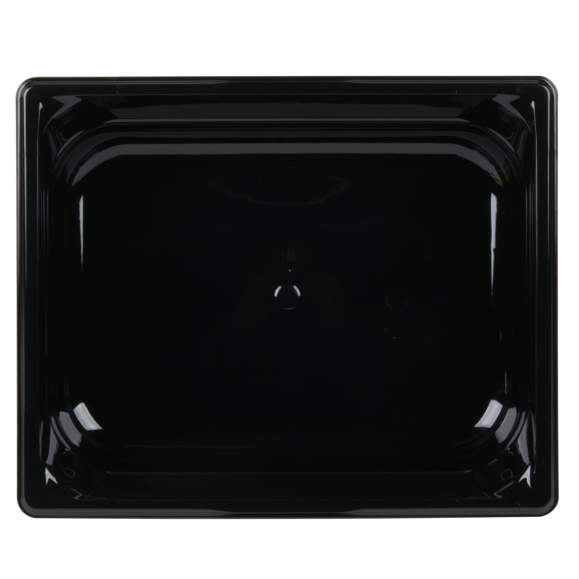 Half-size 2 ½-inch-deep Super Pan® low-temperature plastic pan in black