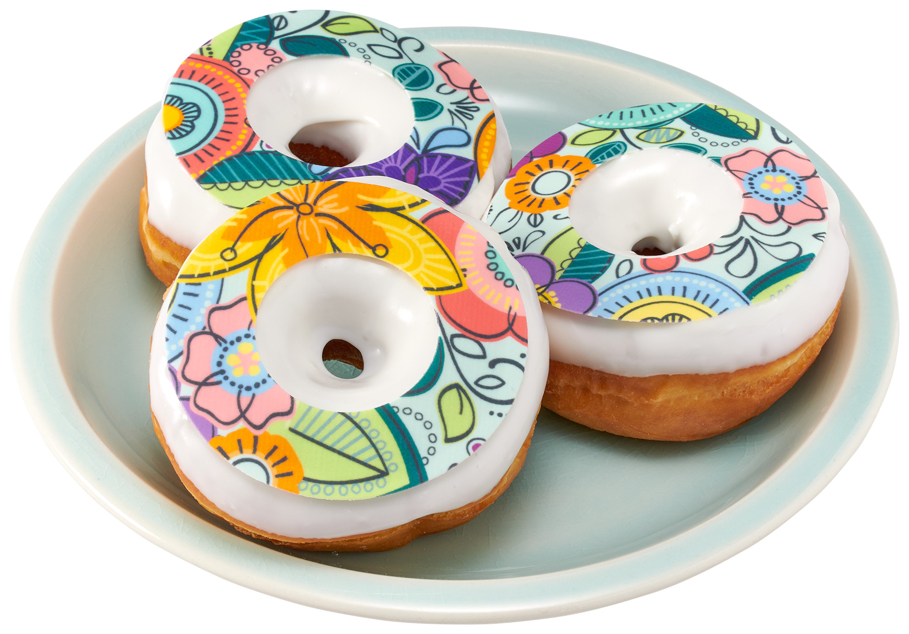 Premium Edible Sheets 3 Donuts With Center Hole | DecoPac