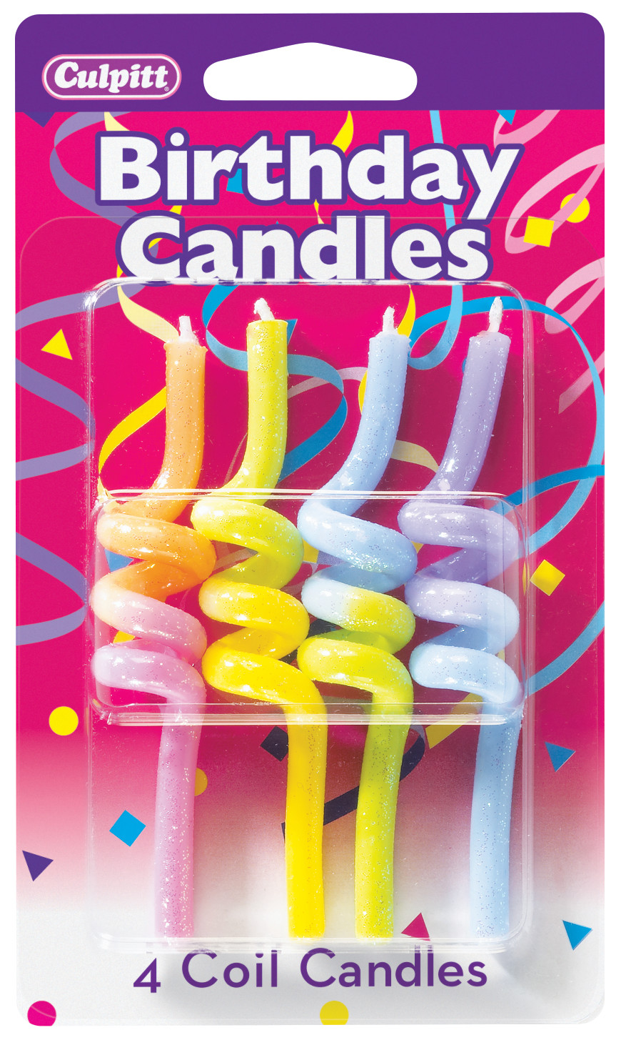 4 Crazy Pastel Coil Candles | DecoPac