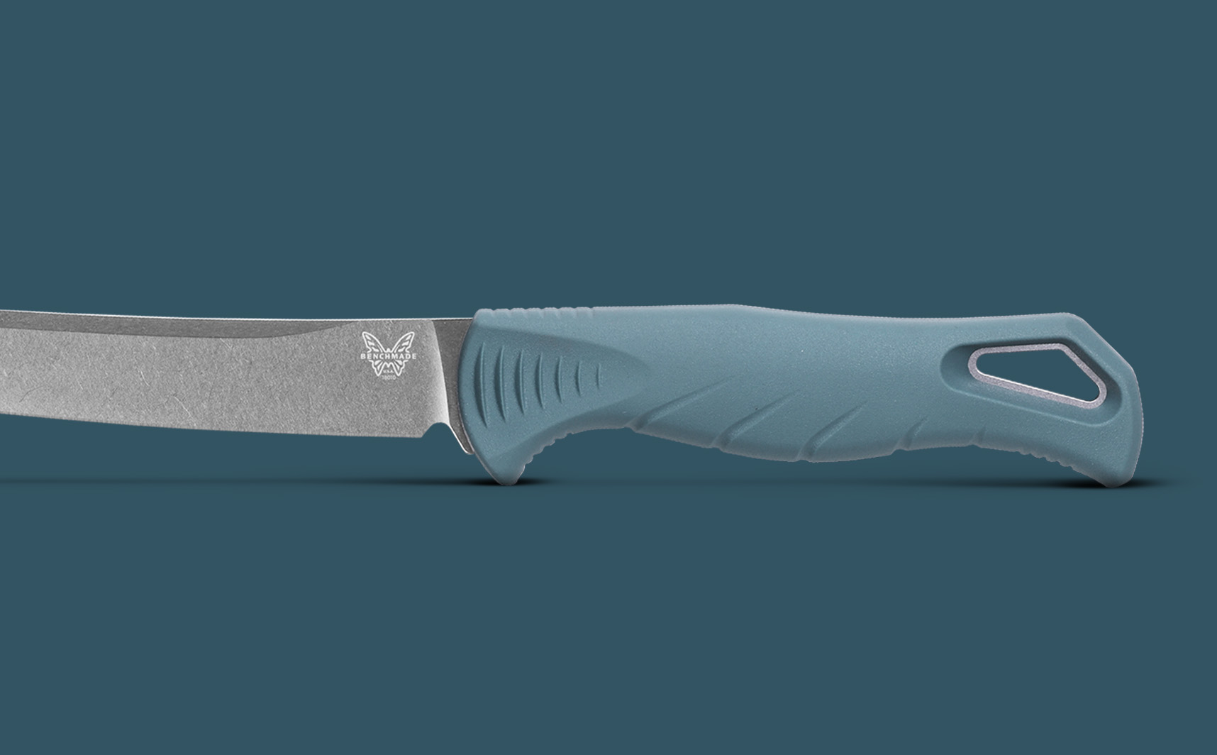 Benchmade Fishcrafter | Depth Blue Santoprene | 7" Trailing Point | Buy ...
