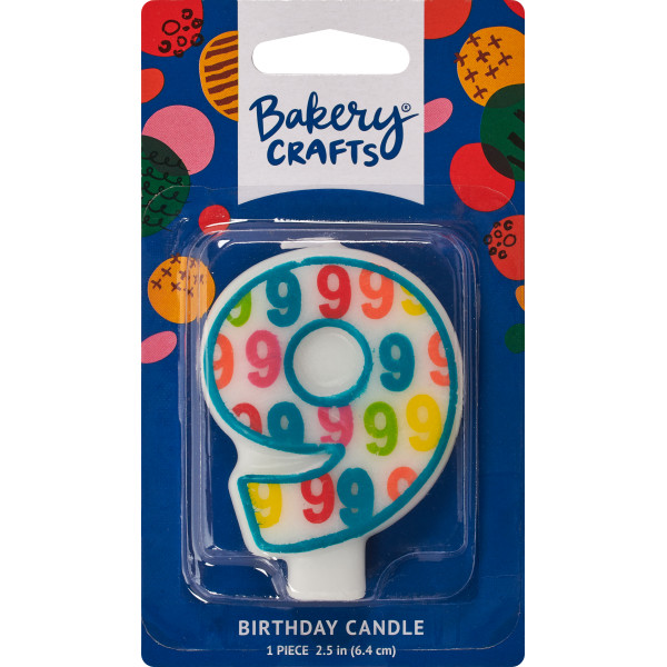 Number 9 Pattern Numeral Candle | DecoPac