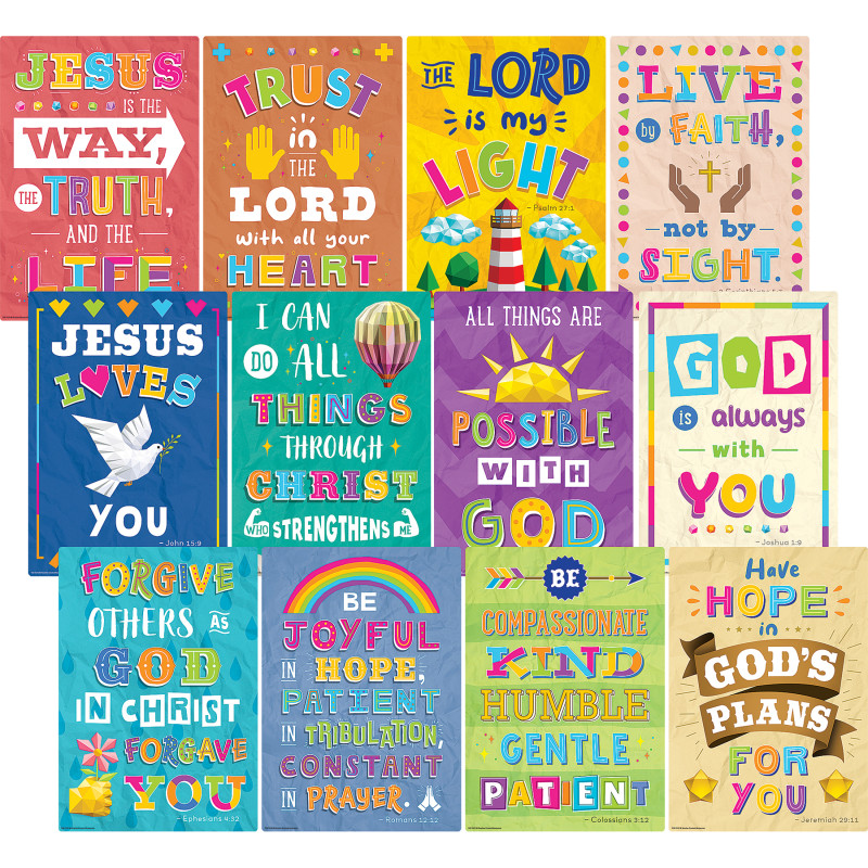 Teacher Created Resources® Bible Verses Small Poster Pack, 12 Posters ...