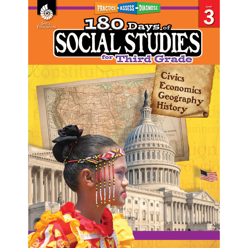 Shell Education 180 Days of Social Studies for 3rd Grade - Knowledge Tree