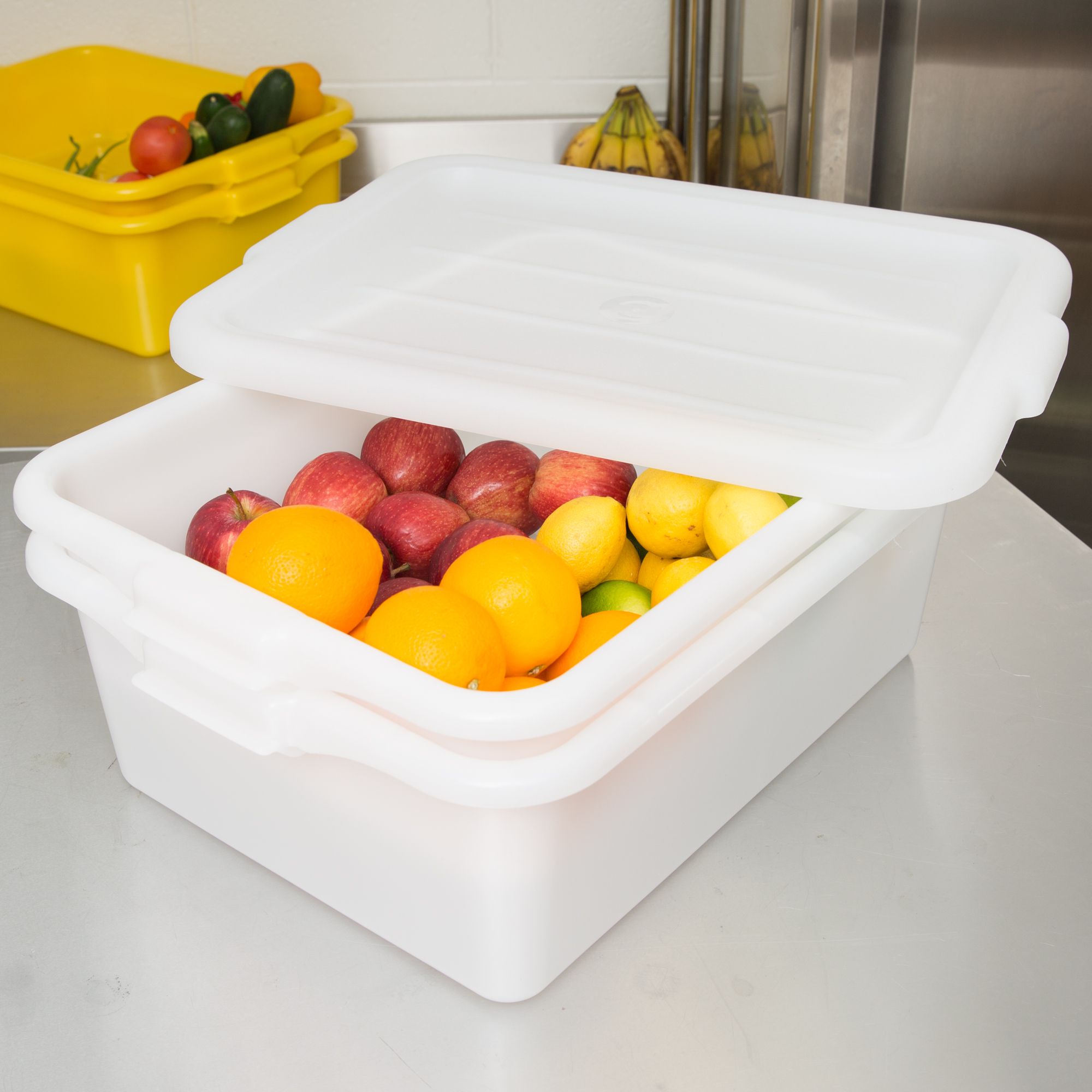 5-inch-deep Traex® Color-Mate drain box set in white with 5-inch-deep ...