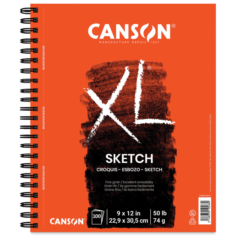 Canson XL Series Sketch Pad, Side Wire Binding, 100 Sheet, 9