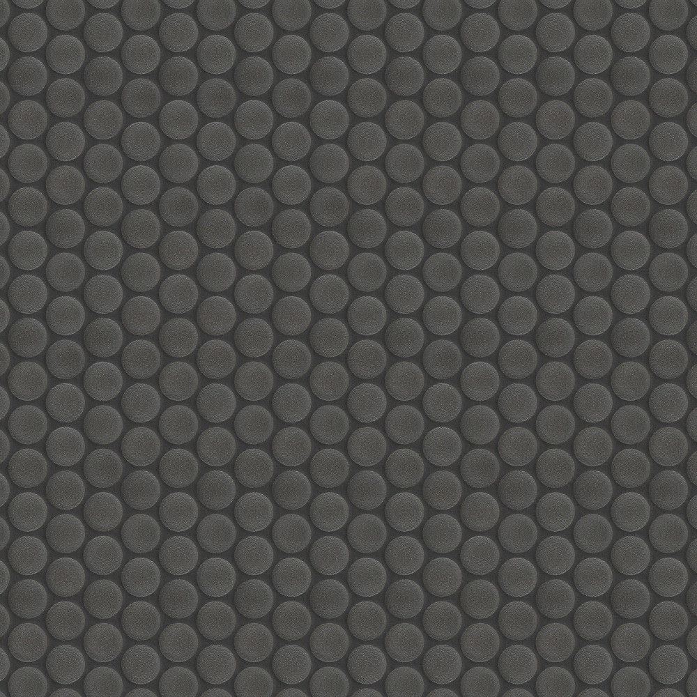 Gotham Penny Round Black 9-3/4 in. x 11-1/2 in. Porcelain Mosaic Tile ...