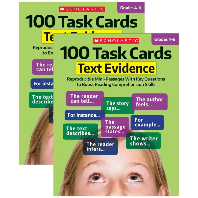 Scholastic Teaching Solutions 100 Task Cards: Text Evidence Text ...