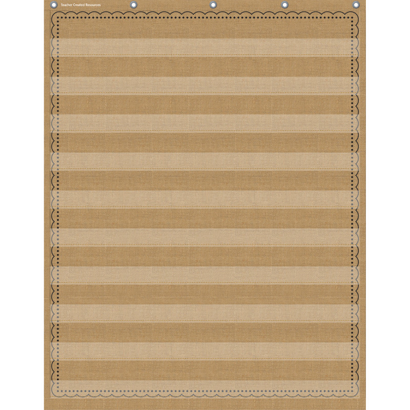 Teacher Created Resources® 10-Pocket Pocket Chart, Burlap Design, 34" x ...