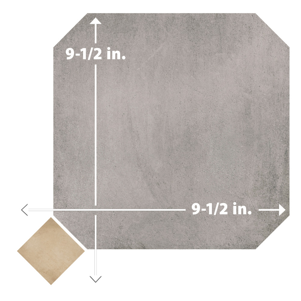 Laverton Octagon Gris with Taco Beige 7-7/8 in. x 7-7/8 in. Porcelain ...