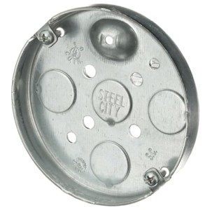 ABB (Thomas And Betts) 56111 4 In. Round Ceiling Pan Box, Steel, 1/2 In ...