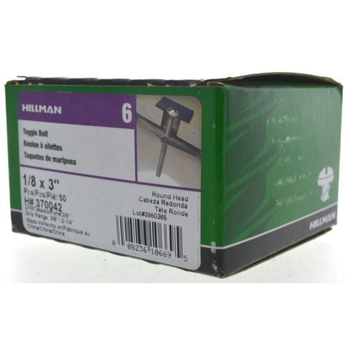 Round Head Machine Screw Toggle Bolt 1/8" x 3"