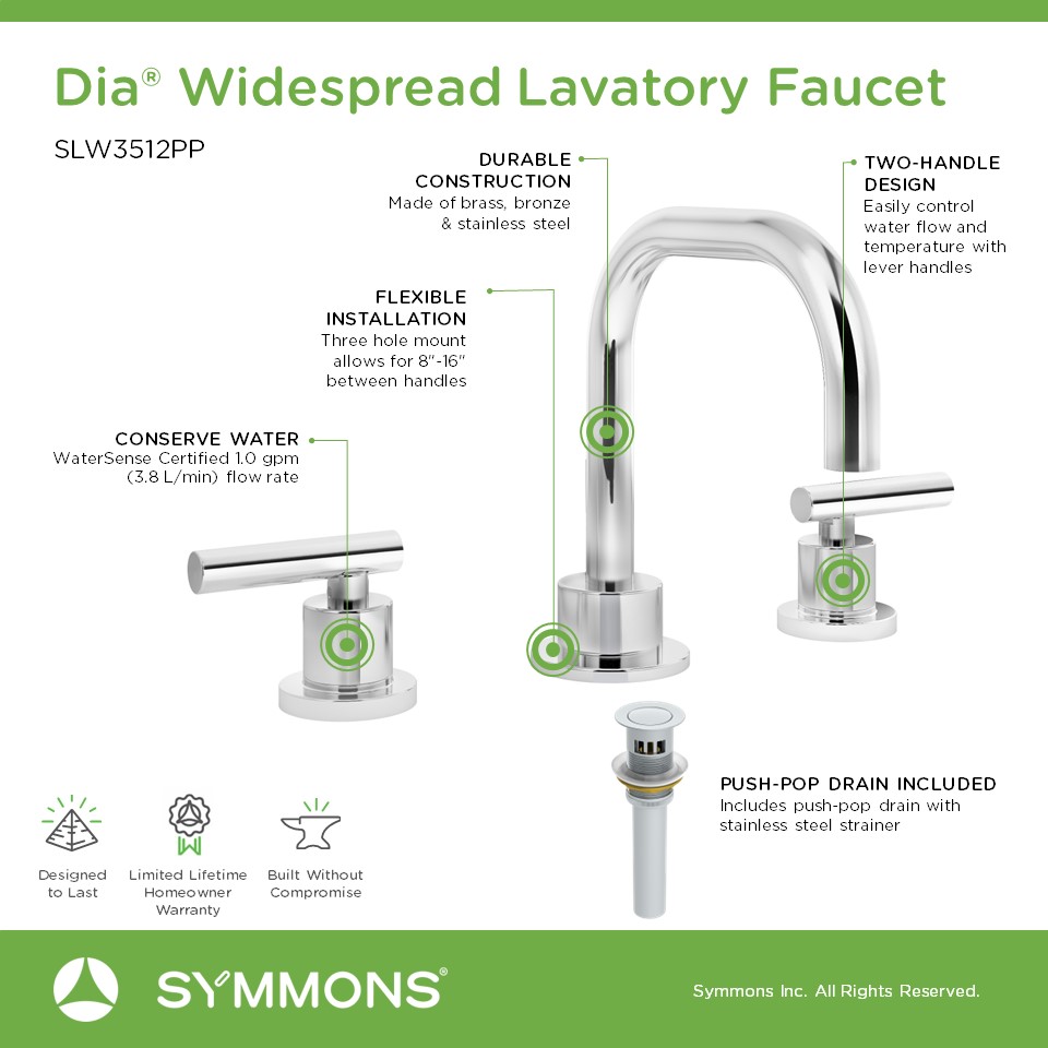 Dia Widespread Lavatory Faucet - Symmons