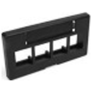Leviton 49910-SE4 QuickPort® Modular Furniture Faceplate, 4-Port, Black ...