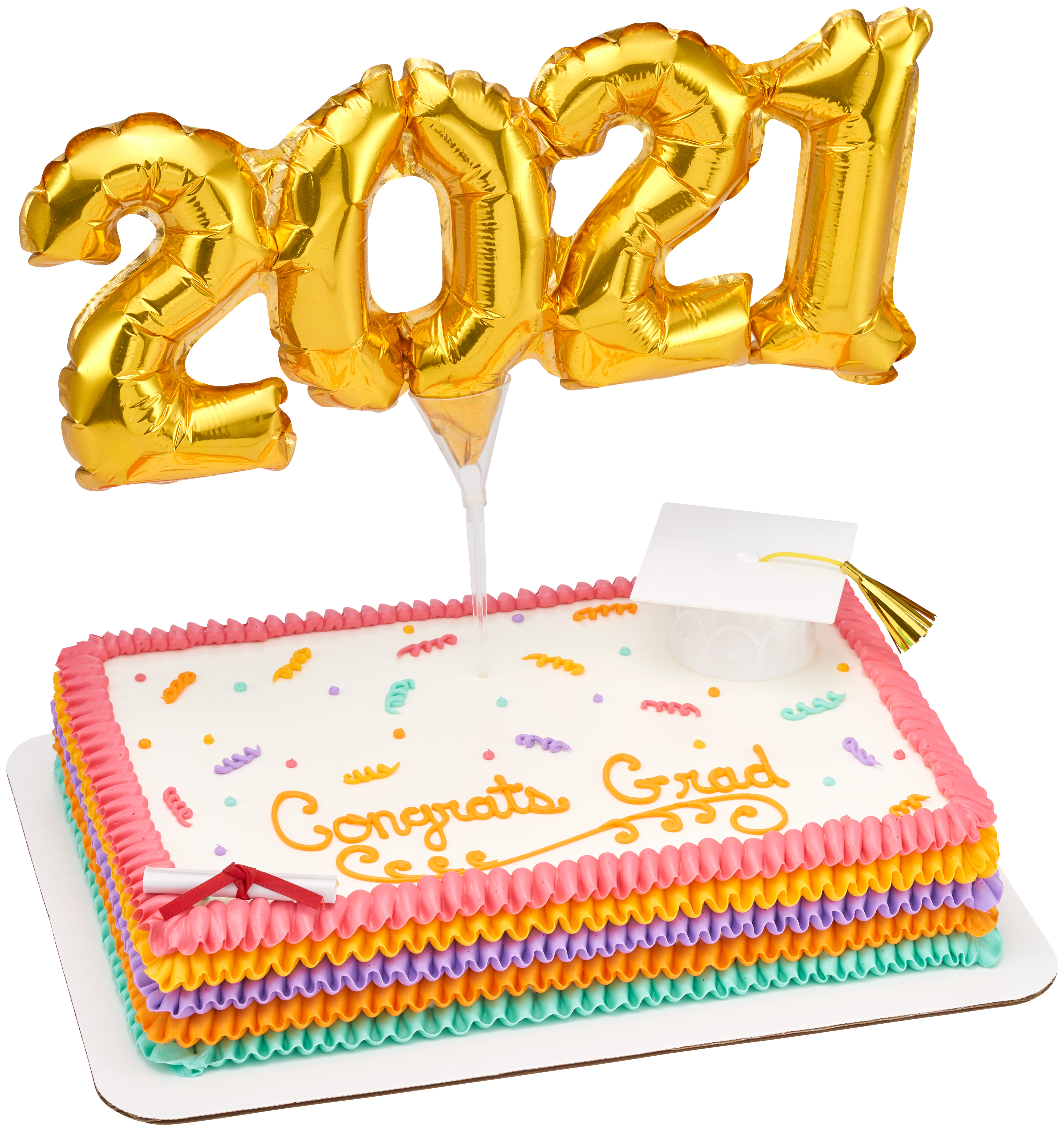 White Grad Cap With Tassels Layon | DecoPac