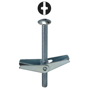 L.H. Dottie TBC44 Toggle Bolt, Mushroom Head, Spring Wings, 1/4 X 4 In ...