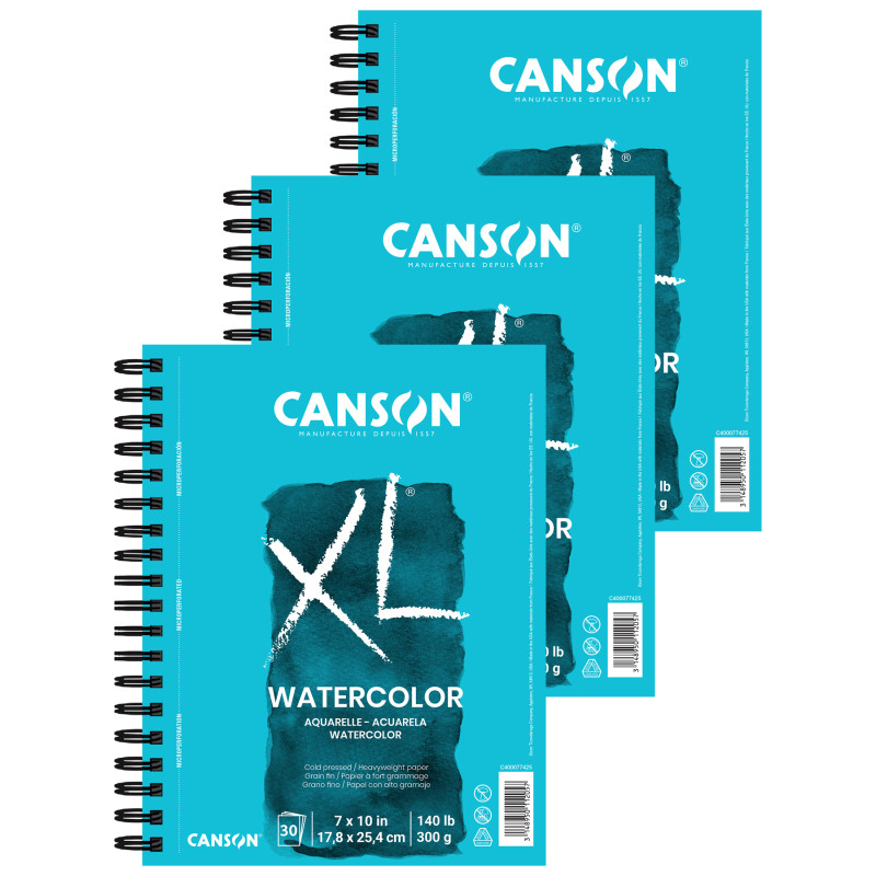 Canson XL Series Watercolor Pad, Heavyweight White Paper, Si