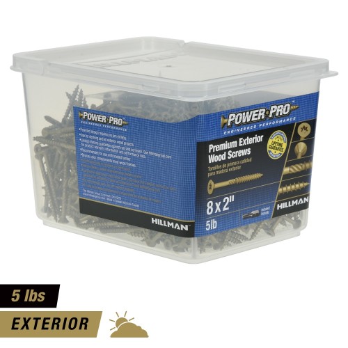 Power Pro Premium Exterior Wood Screw (#8 x 2") - 5lb Box