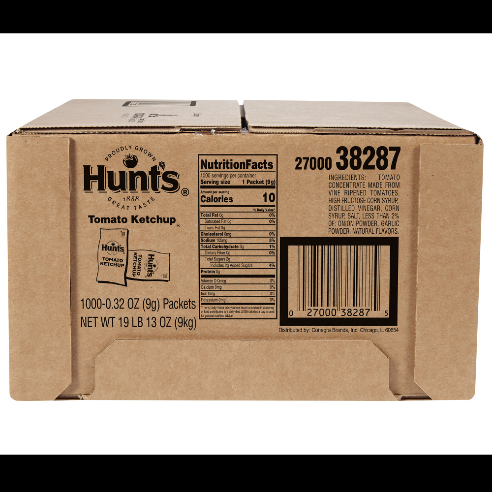 Hunt's Tomato Ketchup Portion Control Packets, 1000/9g | Conagra ...