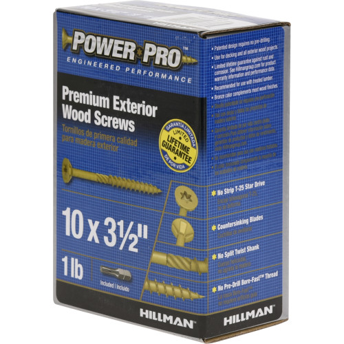 Power Pro Premium Exterior Wood Screw #10 x 3-1/2"