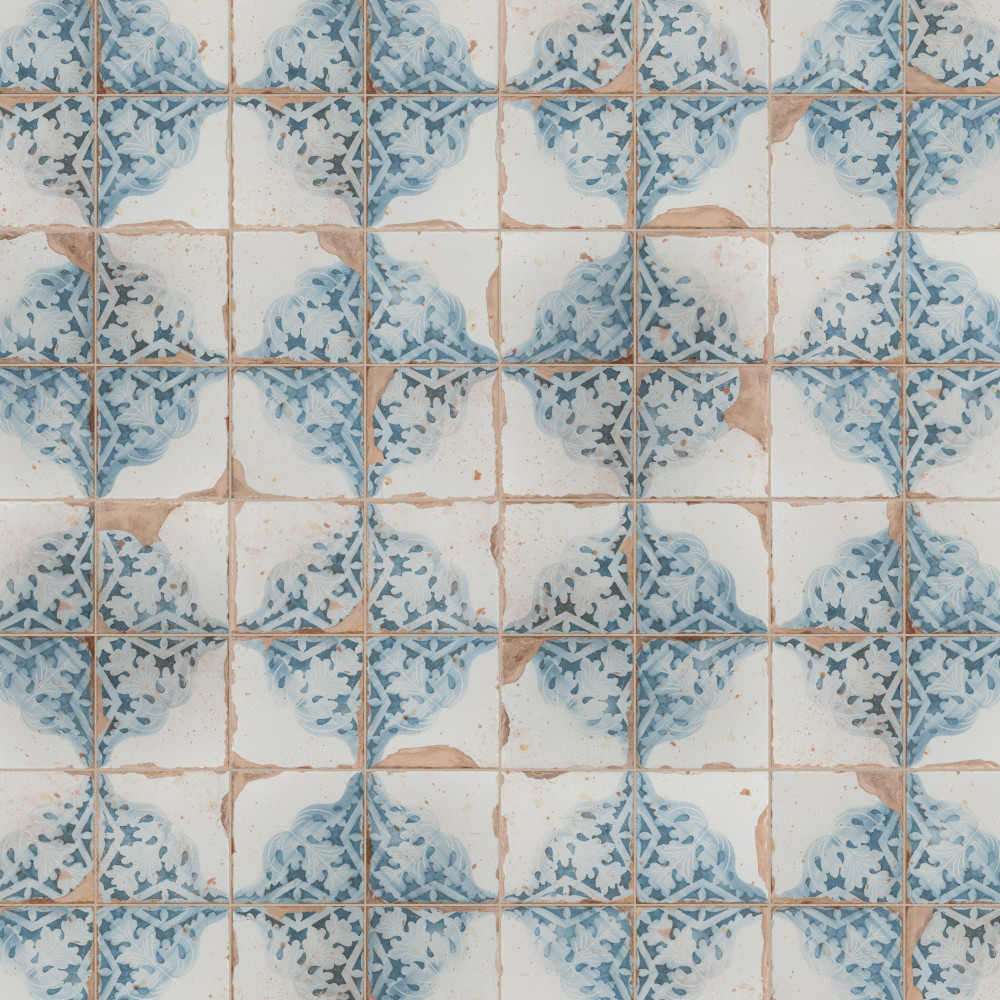 Artisan Azul Decor 13 in. x 13 in. Ceramic Floor and Wall Tile | Merola ...