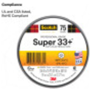 3M 33+SUPER-3/4X76FT Scotch® Super 33+™ Vinyl Electrical Tape, 76-ft. X ...