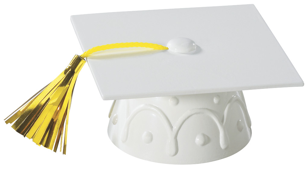White Grad Cap With Tassels Layon | DecoPac