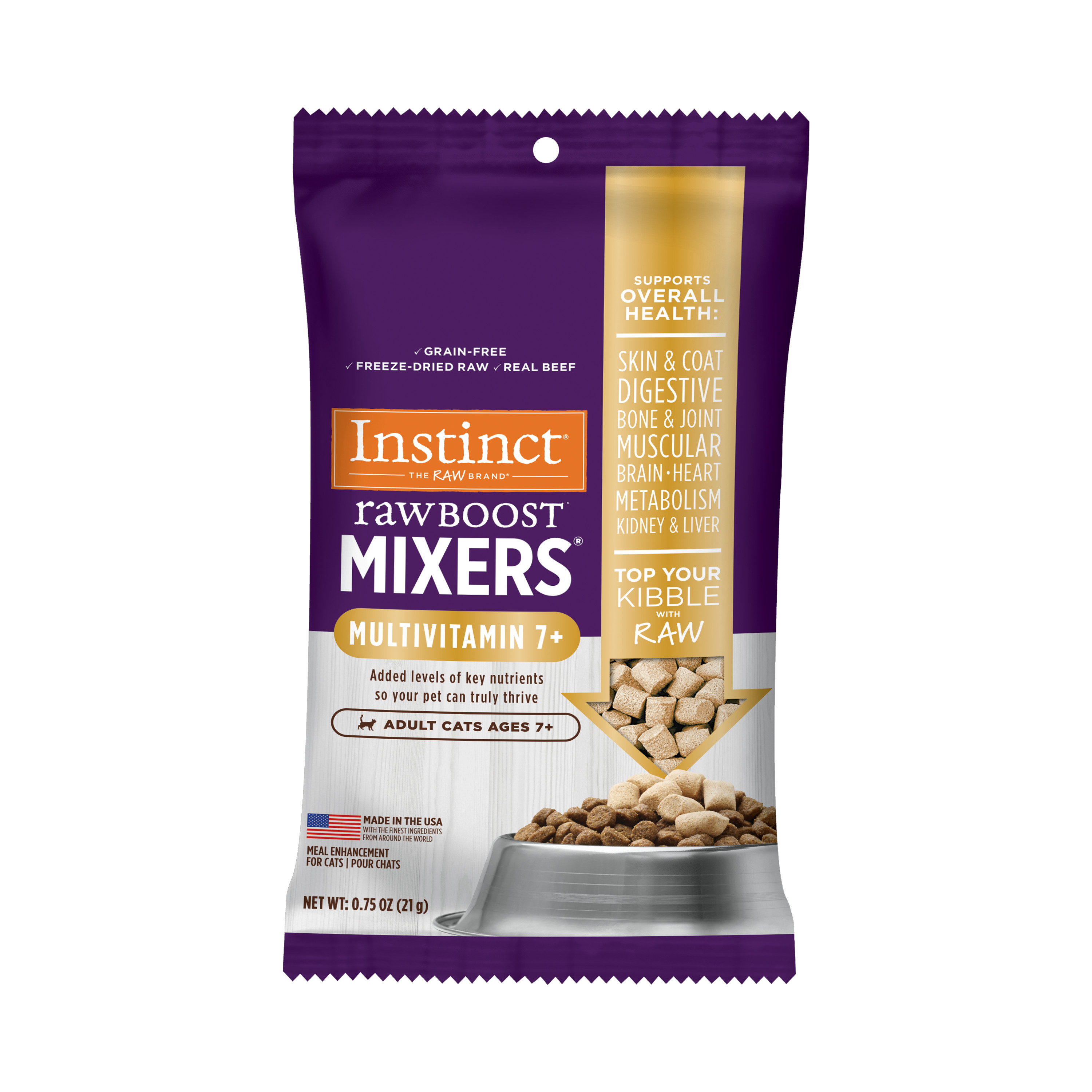 Raw Boost Mixers Multivitamin for Adult Cats Ages 7+ Freeze-Dried Food ...