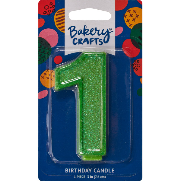 Bakery Crafts 1 Numeral Glitter Candle | DecoPac