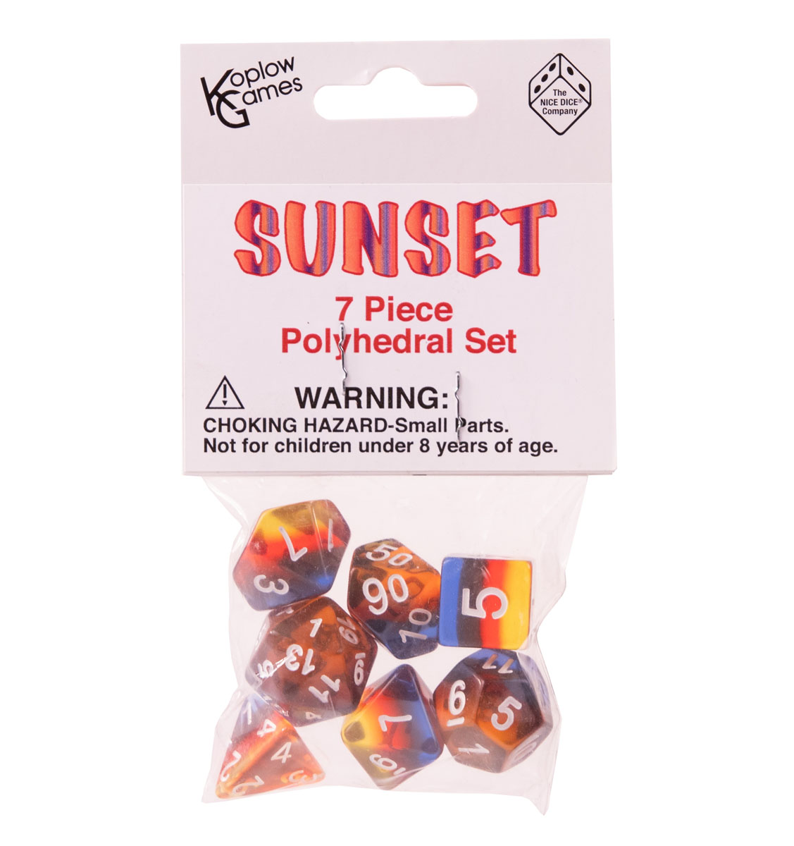 Polyhedral Dice Set - Layered Sunset (7-piece)