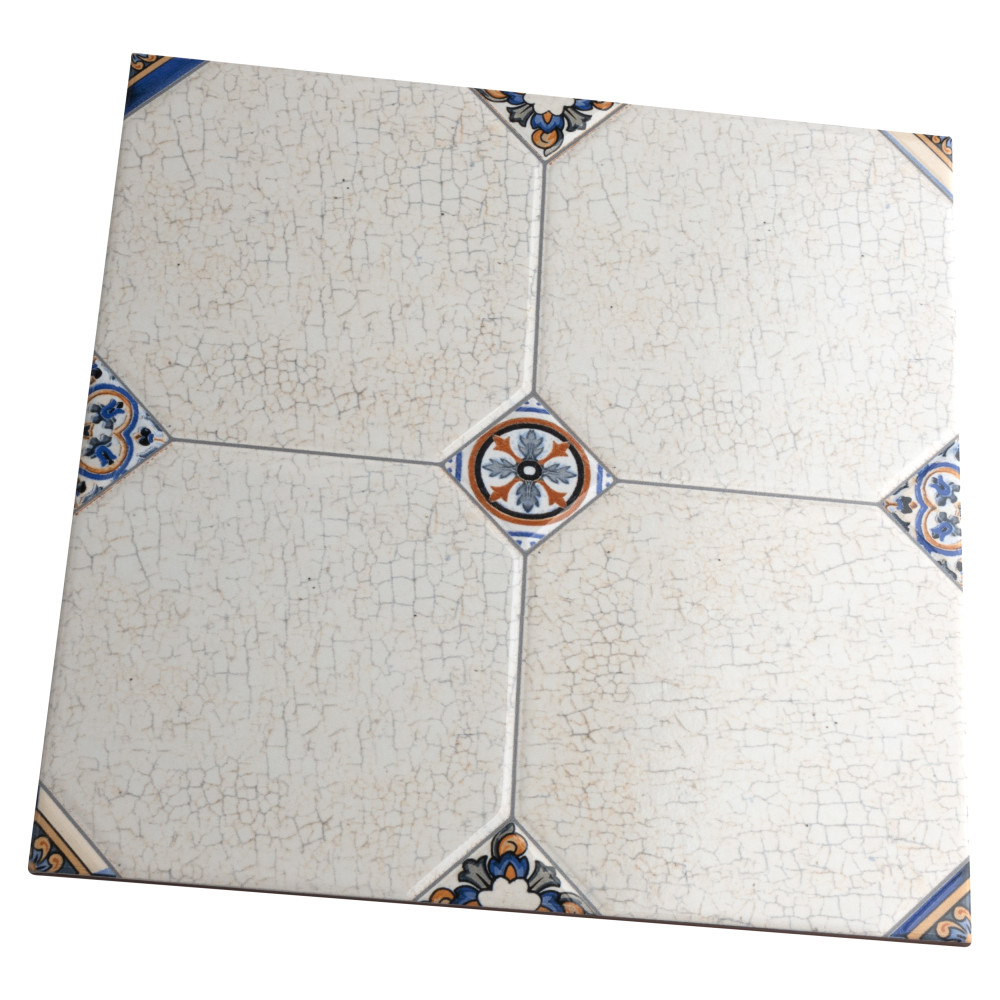Manises Decor Blanco 13-1/8 in. x 13-1/8 in. Porcelain Floor and Wall ...
