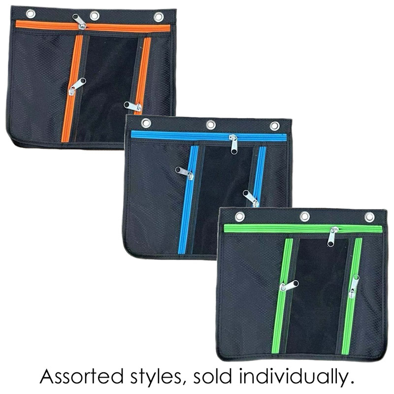 Pencil Pouch - 3 Pocket, Expanding 10.25"W x 7.25"H x 2.5"D