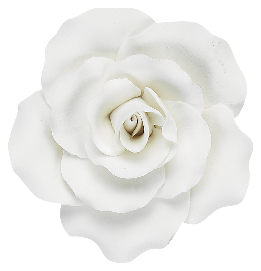Large 2 5 White Rose Gum Paste Flower | DecoPac