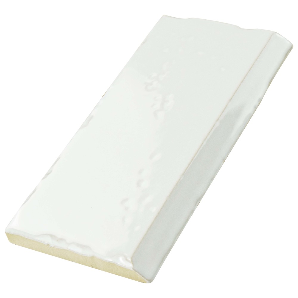 Novecento Zocalo Blanco Viejo 2-1/2 in. x 5-1/8 in. Ceramic Wall Trim ...