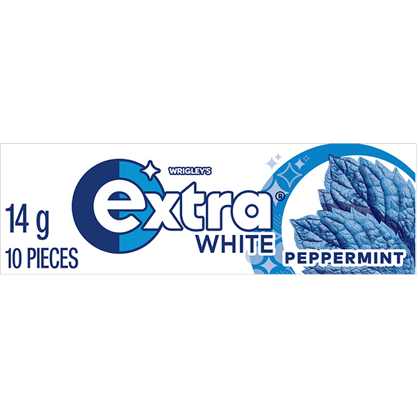 Made in Australia - EXTRA White Peppermint Sugar Free Chewing Gum 14g ...