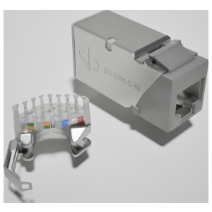 Siemon Z6A-SK04A ZMAX Shielded Category 6A RJ45 Keystone Gray Tool-Less ...