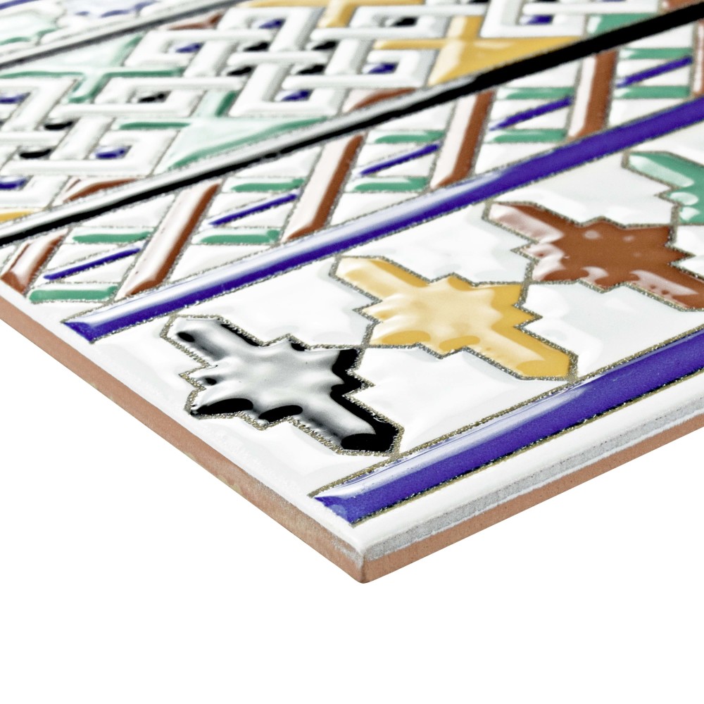 Sevillano Giralda Cenefa 7-7/8 in. x 7-7/8 in. Ceramic Wall Trim ...