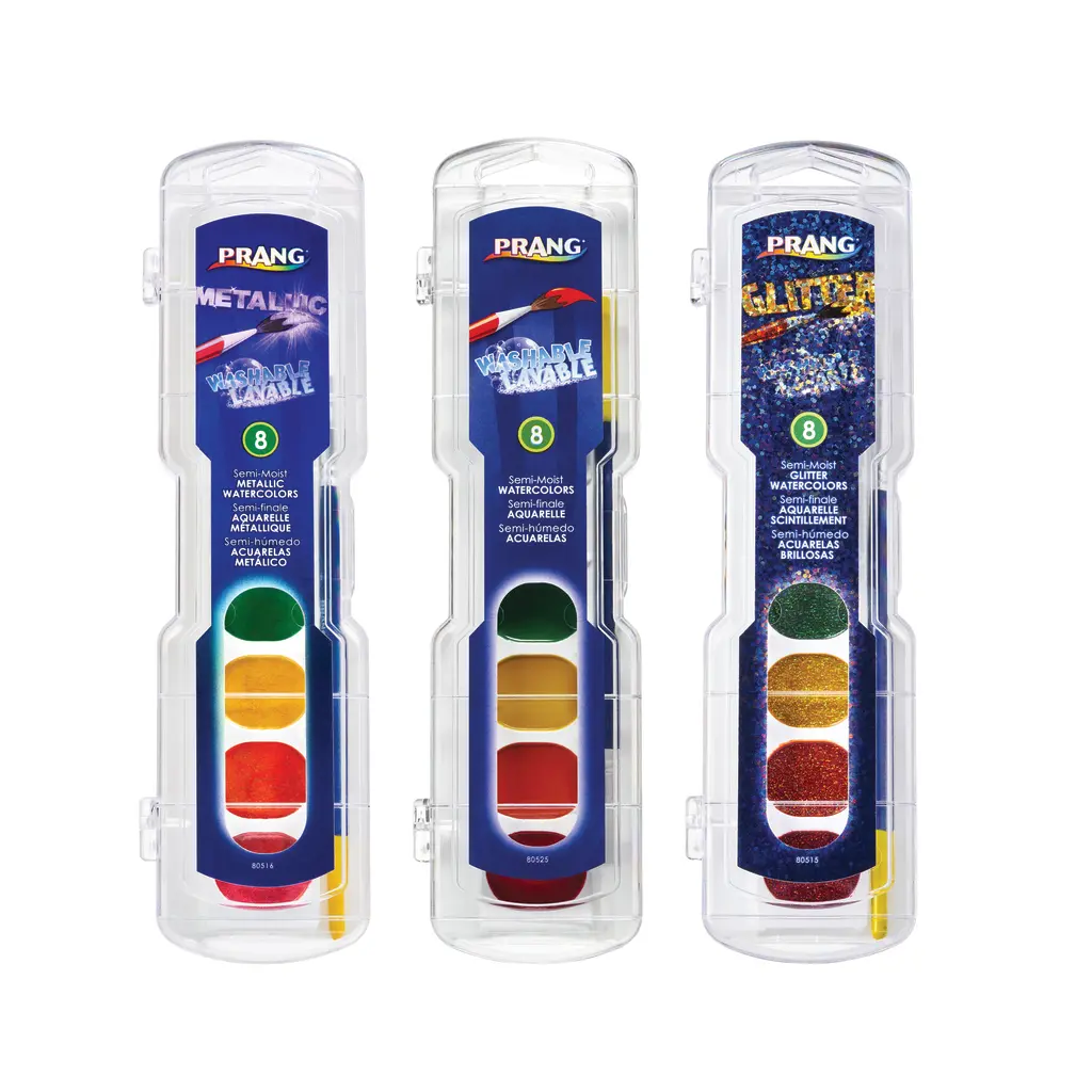 Prang Washable Watercolors Paint Set Master Pack, 8 Assorted Colors, 36 ...