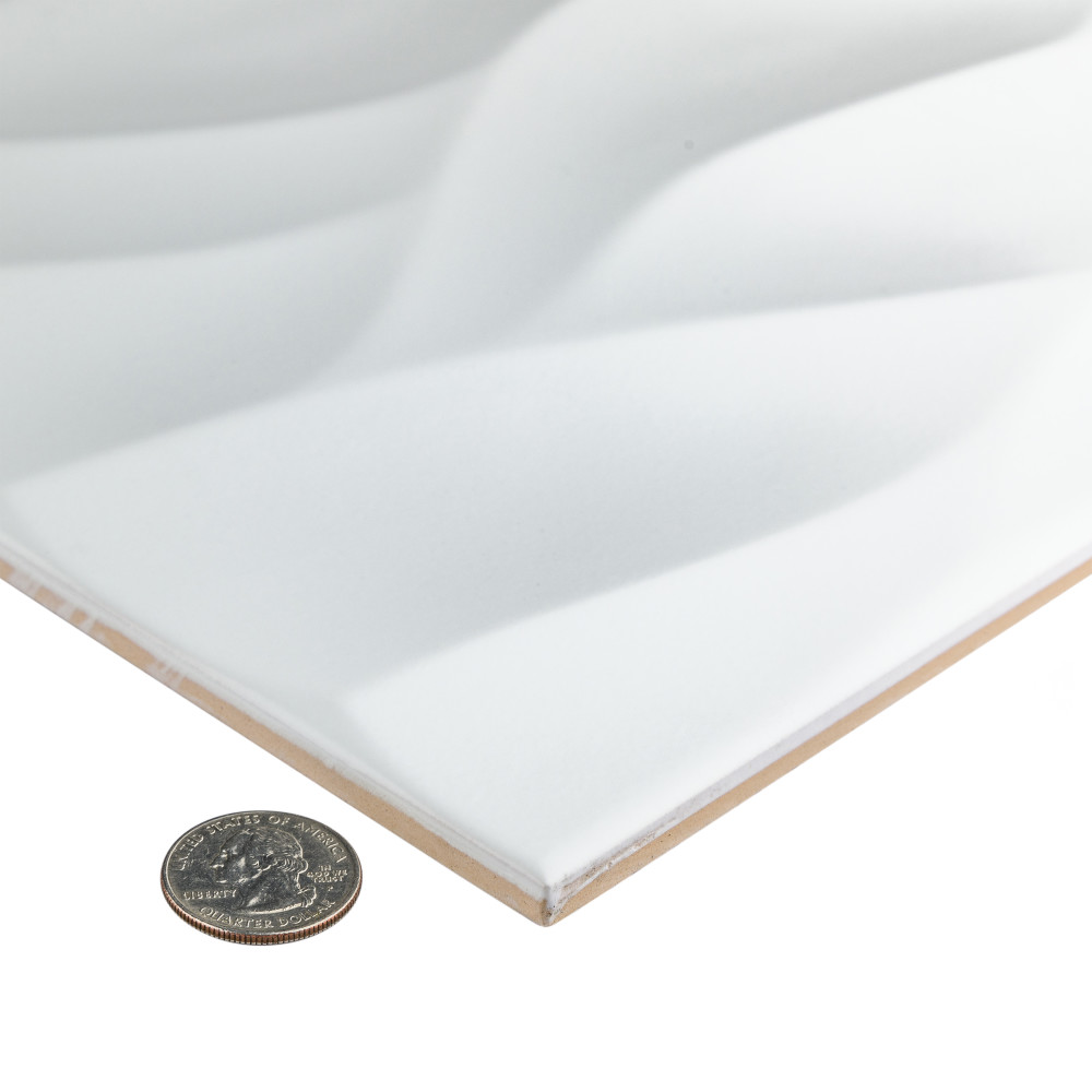 More Natur Matte White 9-7/8 in. x 15-3/4 in. Ceramic Wall Tile ...