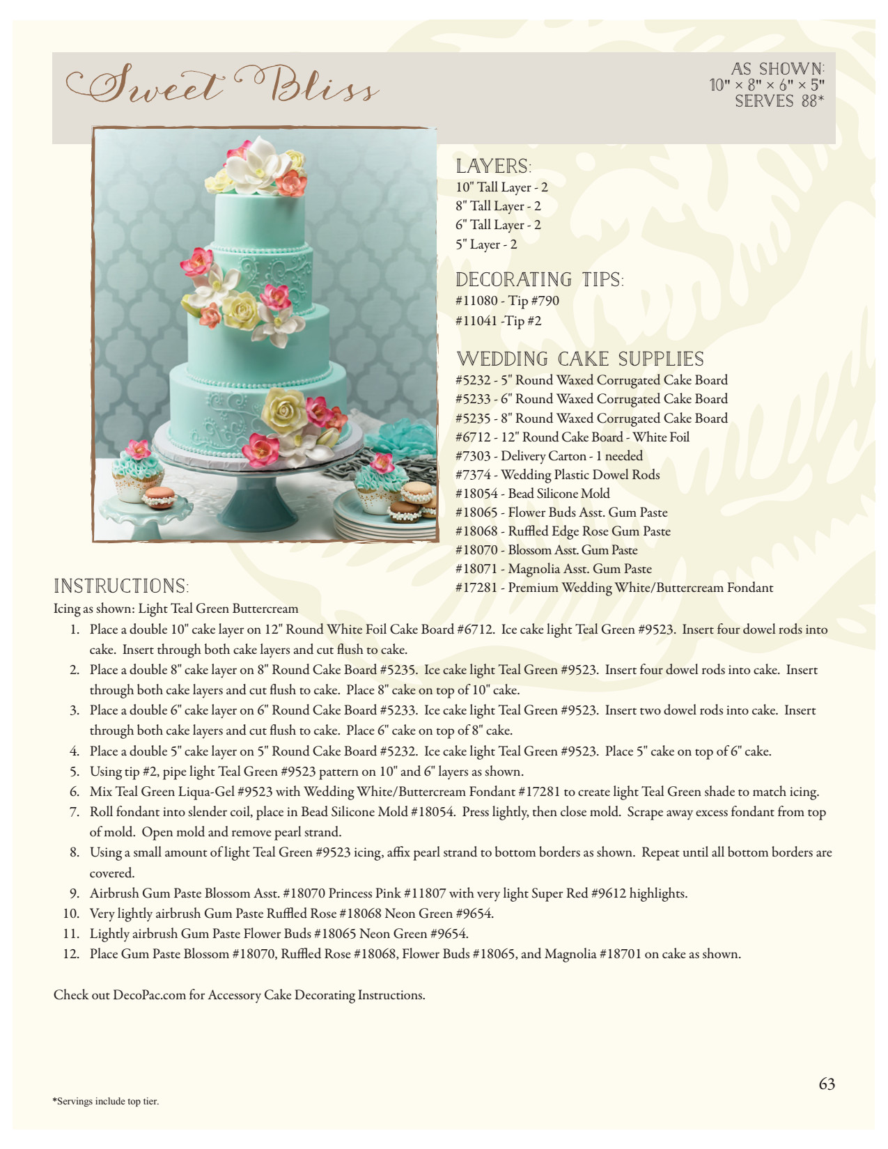 Sweet Bliss Stacked Wedding Cake Decorating Instructions 7244b530 Cc15 ...