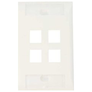 CommScope 1-2111011-3 Faceplate Kit, Labeled, 1-Gang, 4 Port, Alpine ...