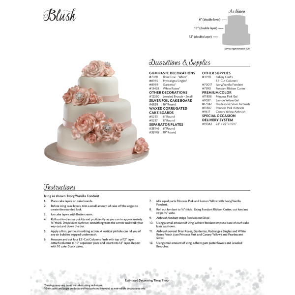 Blush Stacked Wedding Cake Decorating Instructions | DecoPac