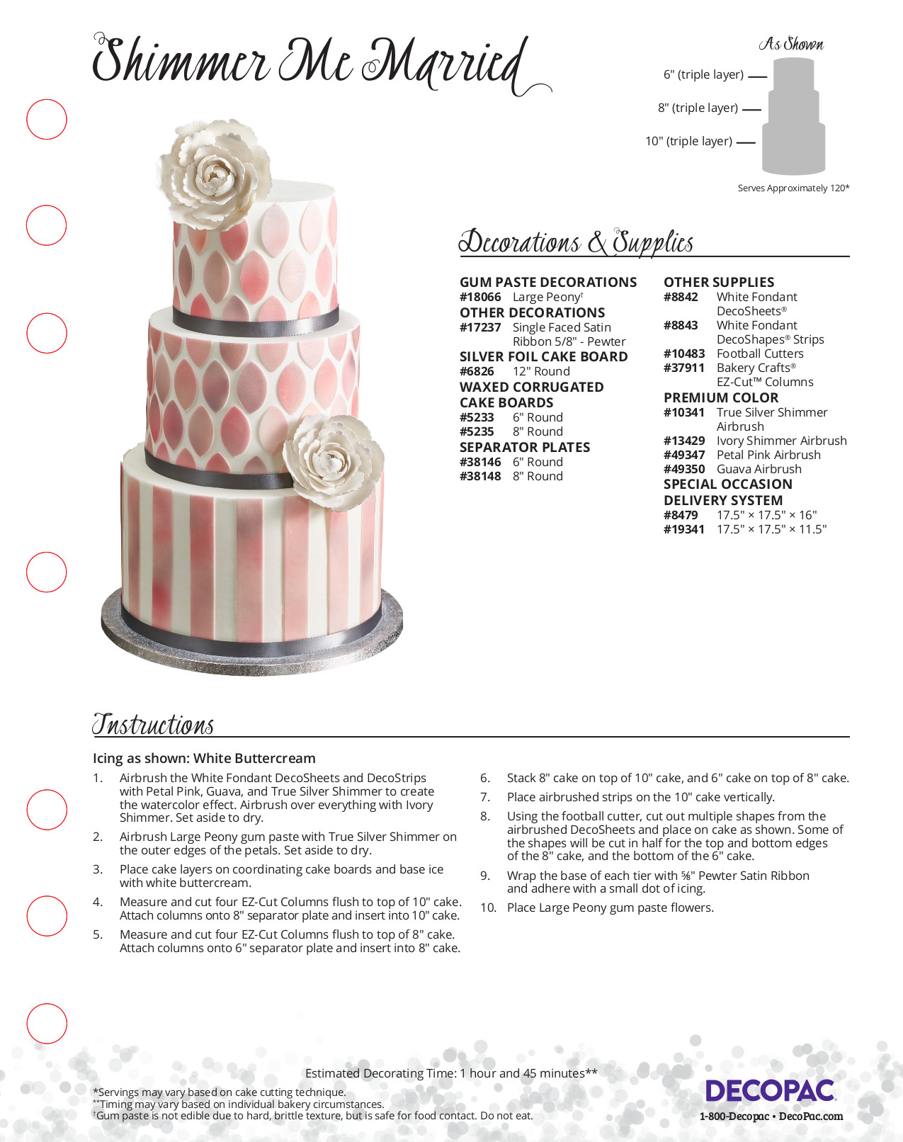 Shimmer Me Married Stacked Cake Decorating Instructions | DecoPac