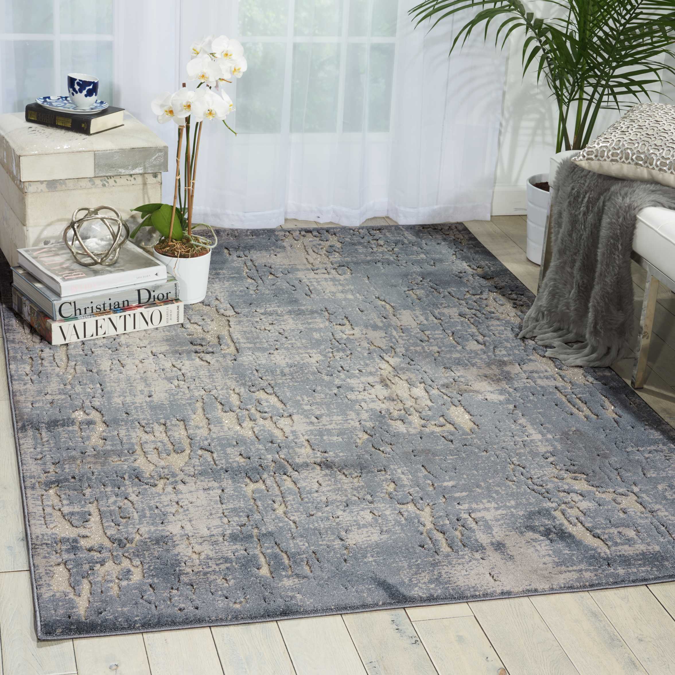 Nourison Gleam MA602 Slate Rug