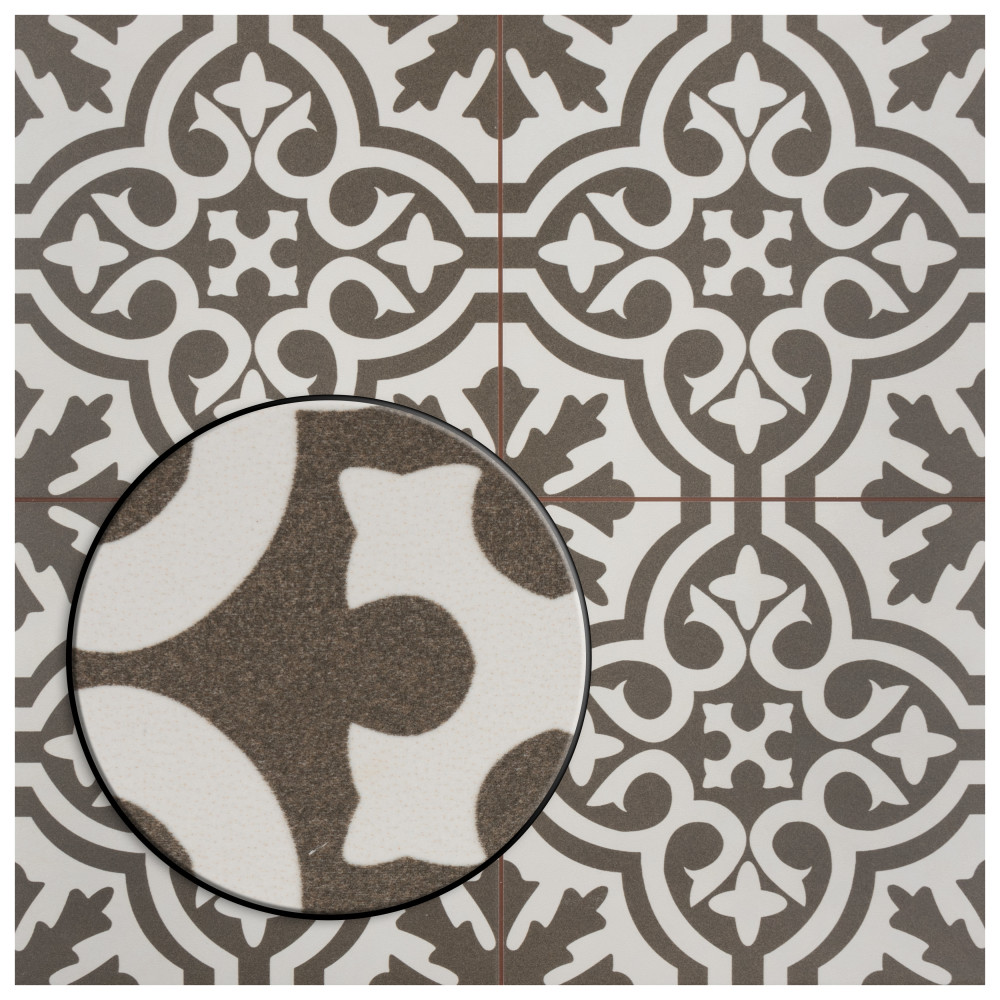 Berkeley Charcoal Brown 17-5/8 in. x 17-5/8 in. Ceramic Floor and Wall ...