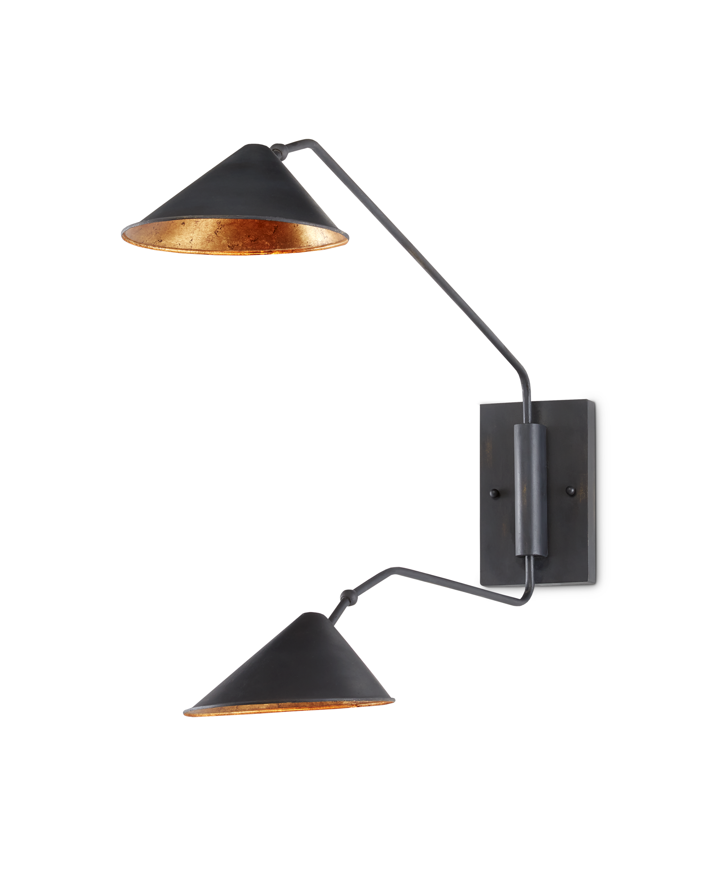 Serpa Black Double Swing-Arm Wall Sconce