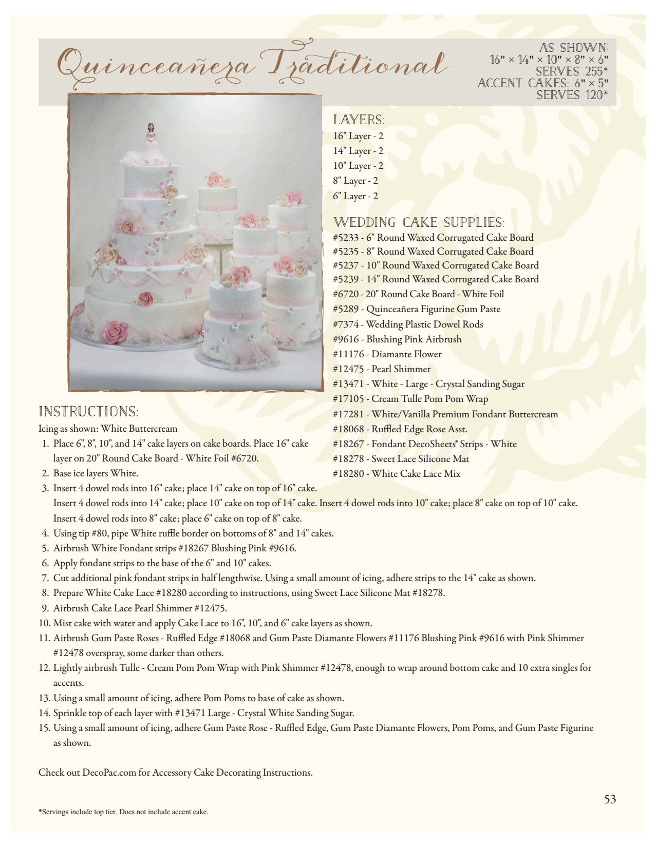 Quinceanera Traditional Stacked Cake Decorating Instructions | DecoPac