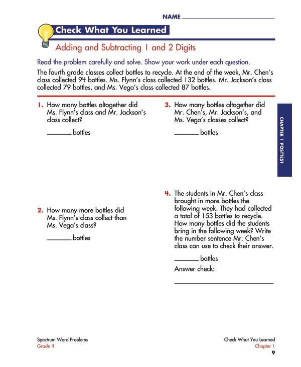 Spectrum Word Problems Grade 4 Spectrum Word Problems Grade 4