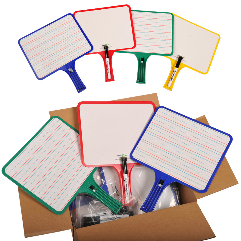 KleenSlate® Blank/Lined 2-Sided Rectangular Dry Erase Paddles with ...